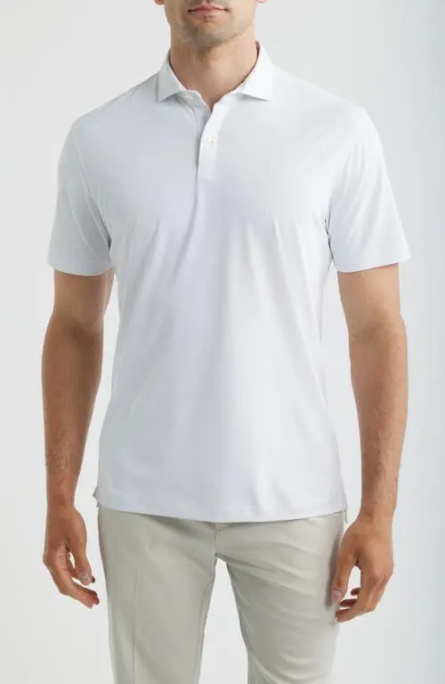 Johnnie-o Solid Mesh Performance Jersey Polo - White