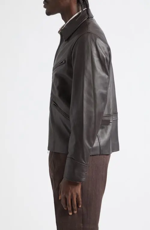 J. MUESER Leather Racer Jacket