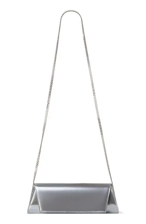 Akris Anouk Metallic Leather East/west Clutch - Silver Metallic