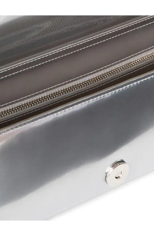 Akris Anouk Metallic Leather East/west Clutch - Silver Metallic
