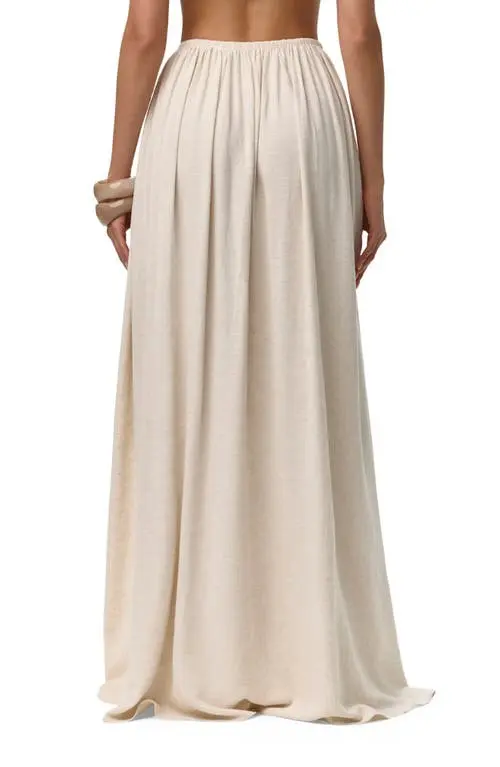 Naked Wardrobe Gathered Side Slit Maxi Skirt
