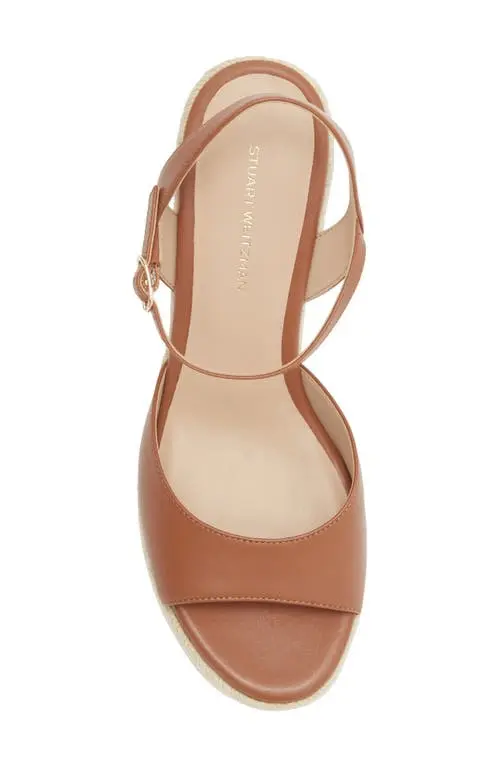 STUART WEITZMAN Tia Wedge Sandal - Saddle