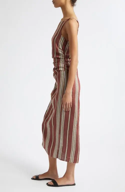 A.L.C. Naomi Stripe Linen Blend Midi Dress