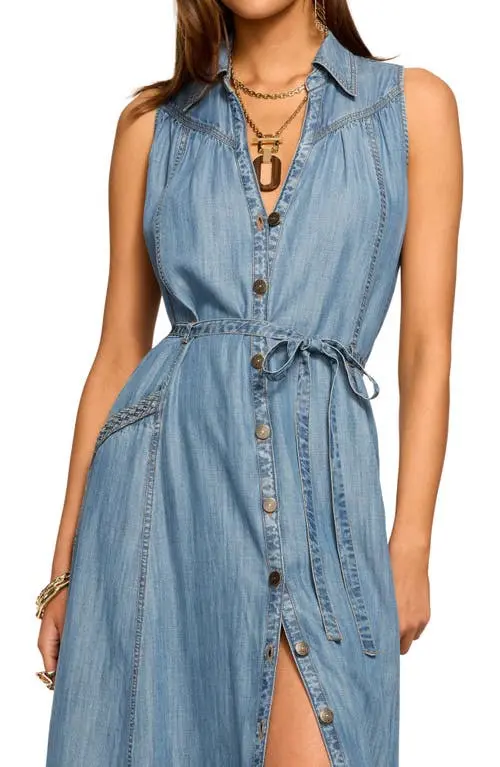 Ramy Brook Sleeveless Chambray Shirtdress