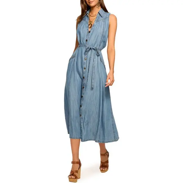 Ramy Brook Sleeveless Chambray Shirtdress - Light Chambray