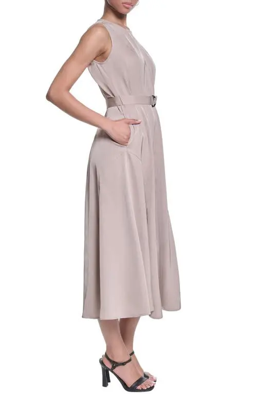 Karl Lagerfeld Sleeveless Belted Midi Dress