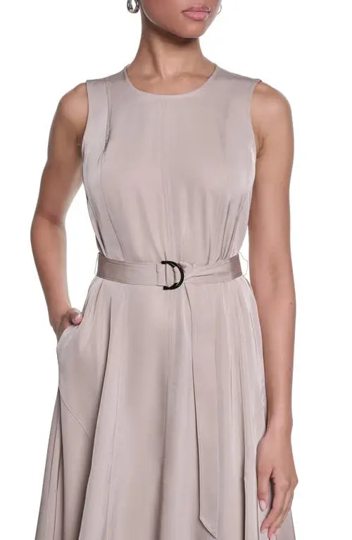 Karl Lagerfeld Sleeveless Belted Midi Dress