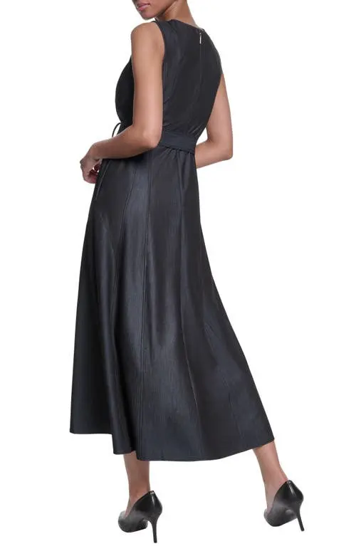 Karl Lagerfeld Sleeveless Belted Midi Dress