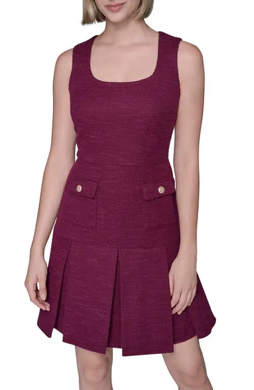 Karl Lagerfeld Paris Karl Lagerfeld Textured Stretch A-line Dress