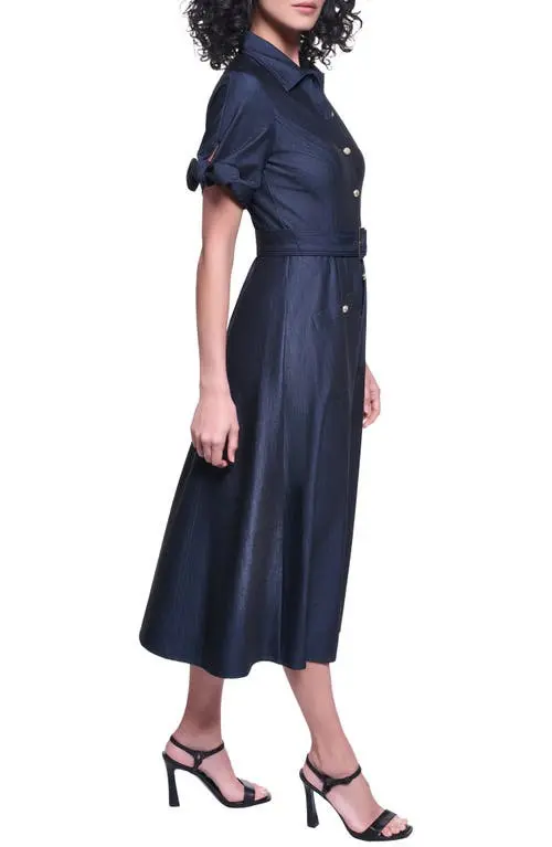 Karl Lagerfeld Belted Midi Shirt Dress