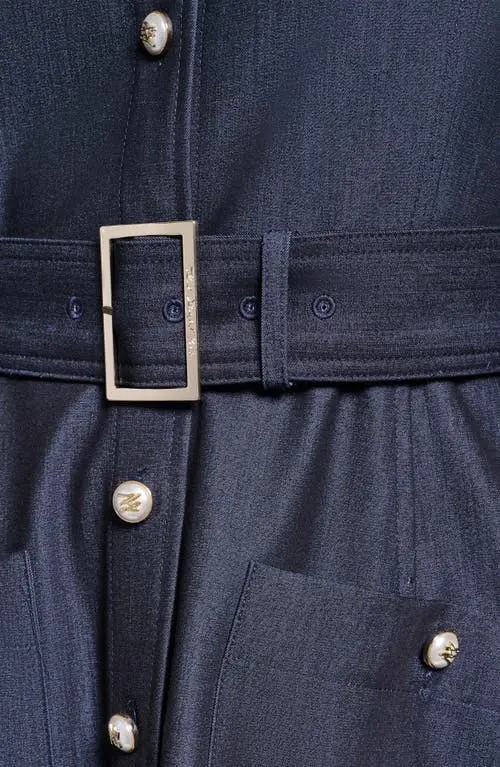 Karl Lagerfeld Belted Midi Shirt Dress