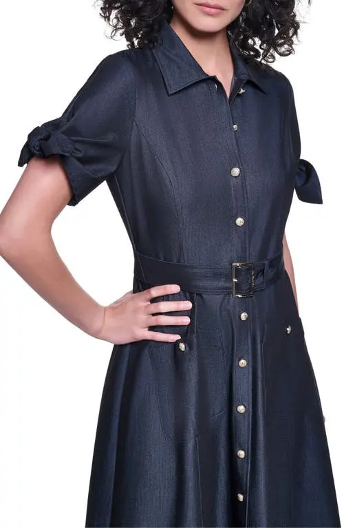 Karl Lagerfeld Belted Midi Shirt Dress