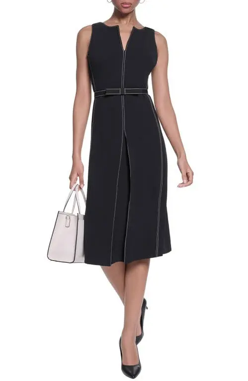 Karl Lagerfeld Sleeveless Scuba Crepe A-line Dress