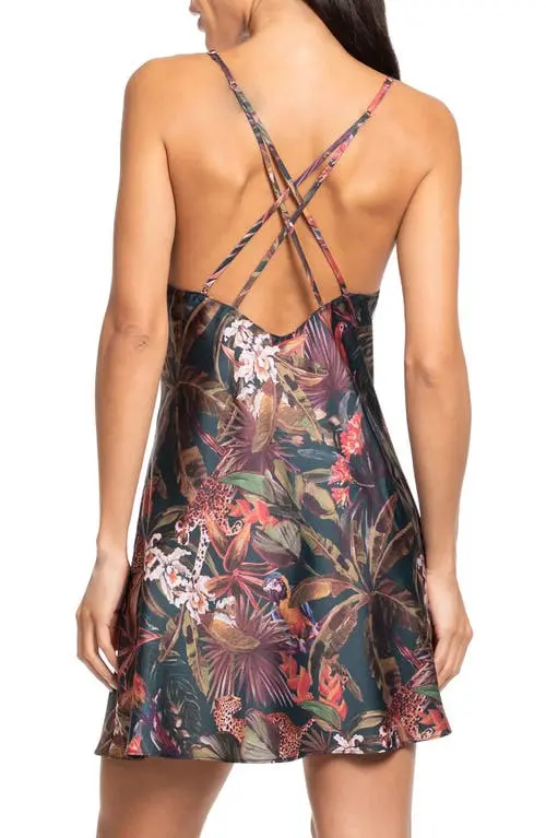 MIDNIGHT BAKERY Print Satin Chemise