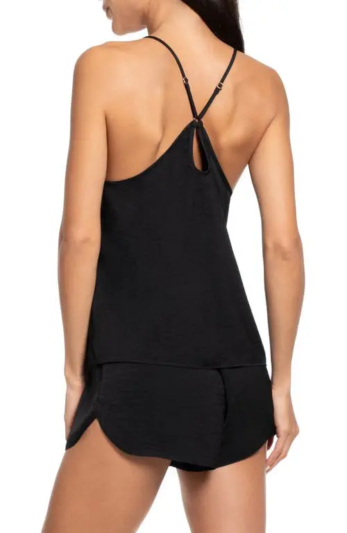 MIDNIGHT BAKERY Hammered Satin Camisole & Tap Shorts Pajamas