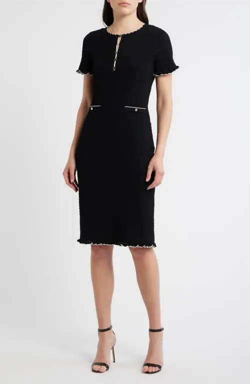 Elie Tahari The Easton Midi Dress - Noir/ivory