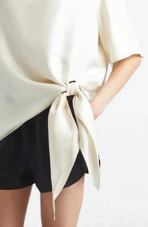 Loulou De Saison Silk Knot Hem Top
