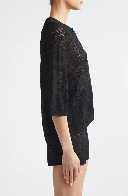 Loulou De Saison Siani 3d Shell Knit Cardigan