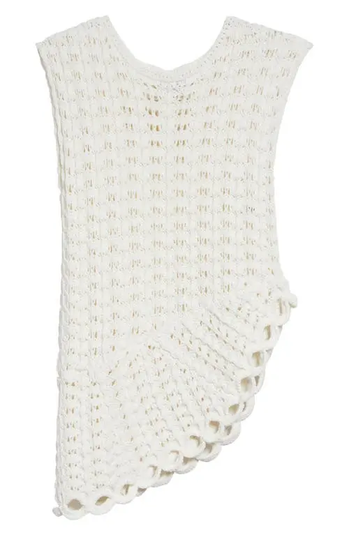 Loulou De Saison Sleeveless Asymmetric Open Knit Sweater - Ivory