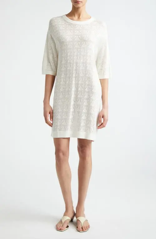 Loulou De Saison Armas Shell Knit T-shirt Dress - Ivory