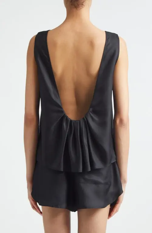 Loulou De Saison Gema Draped Silk Twill Top