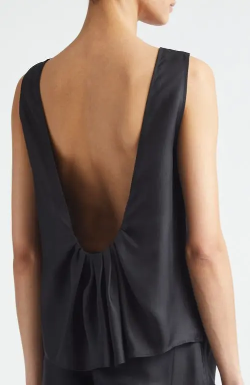Loulou De Saison Gema Draped Silk Twill Top