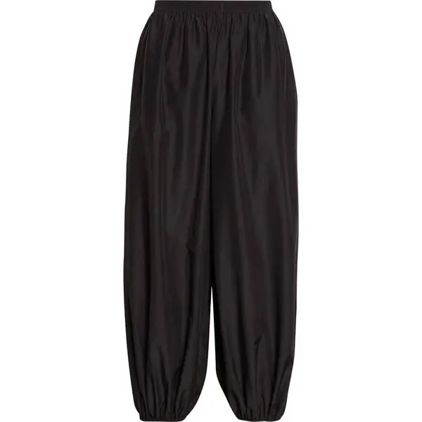 Loulou De Saison Cotton & Silk Voile Cocoon Pants - Black