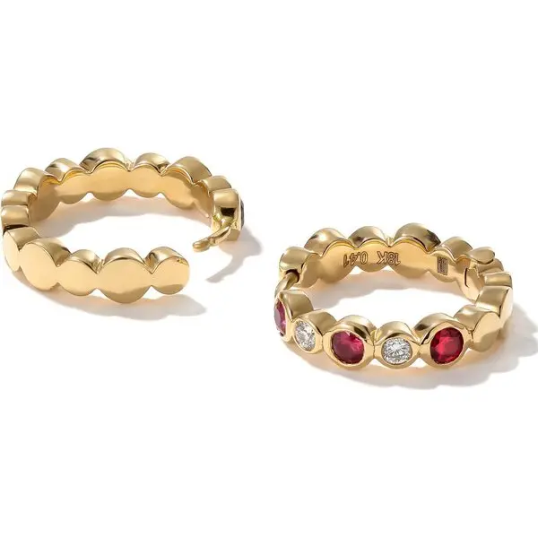 MARK HENRY Bubbly Mini Hoop Earrings - Ruby