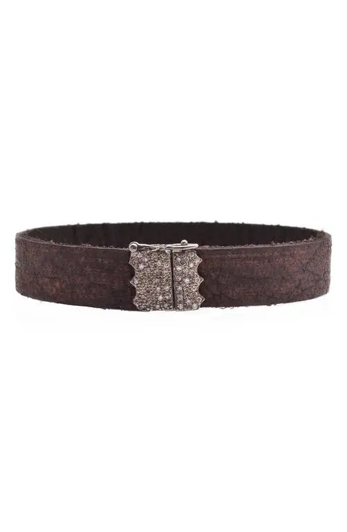 Armenta Leather And Diamond Bracelet - Brown/silver
