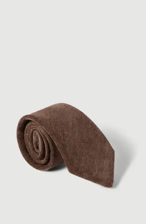 Brunello Cucinelli Fluid Corduroy Neck Tie - Cigar