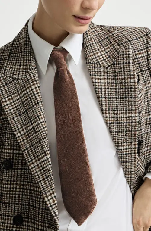 Brunello Cucinelli Fluid Corduroy Neck Tie - Cigar