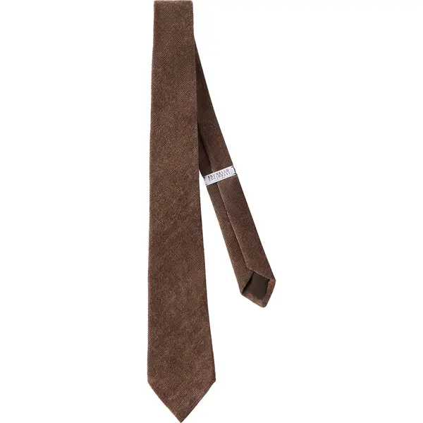 Brunello Cucinelli Fluid Corduroy Neck Tie - Cigar