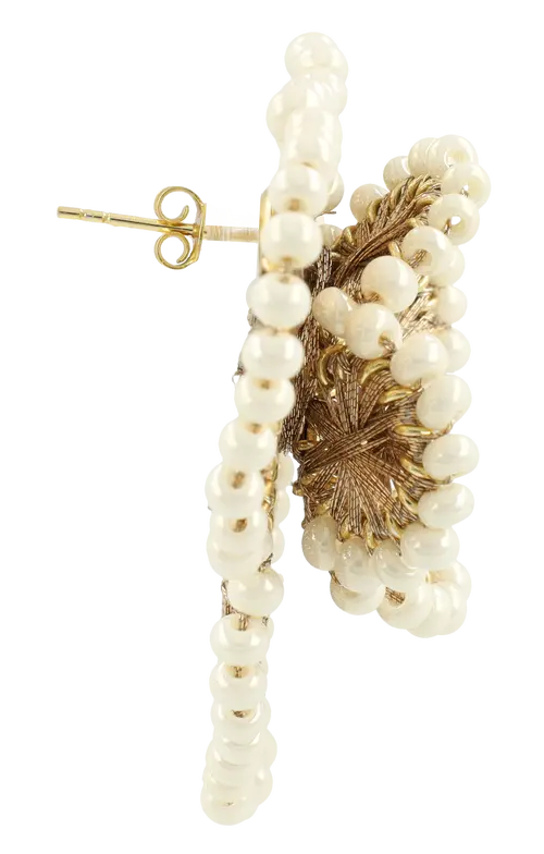 LOTT.GIOIELLI Silk Flower Statement Earrings