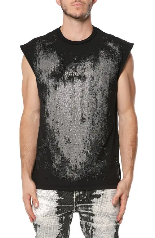 PURPLE BRAND Texture Jersey Sleeveless T-shirt - Black