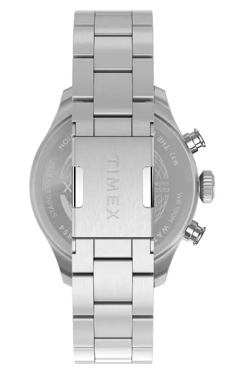 Timex® Timex Waterbury Ace Fly-back Chronograph Stainless Steel Bracelet Watch