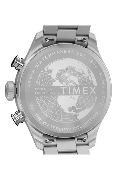 Timex® Timex Waterbury Ace Fly-back Chronograph Stainless Steel Bracelet Watch