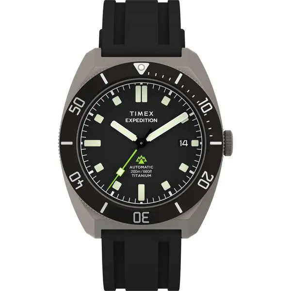 Timex® Expedition Pioneer Automatic Rubber Strap Watch