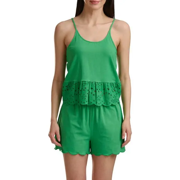 Splendid Cami & Boxer Short Pajamas - Green Briar