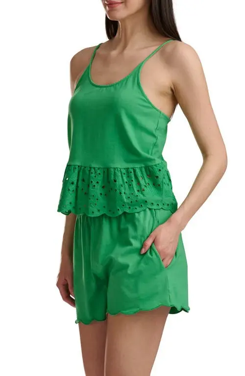 Splendid Cami & Boxer Short Pajamas - Green Briar