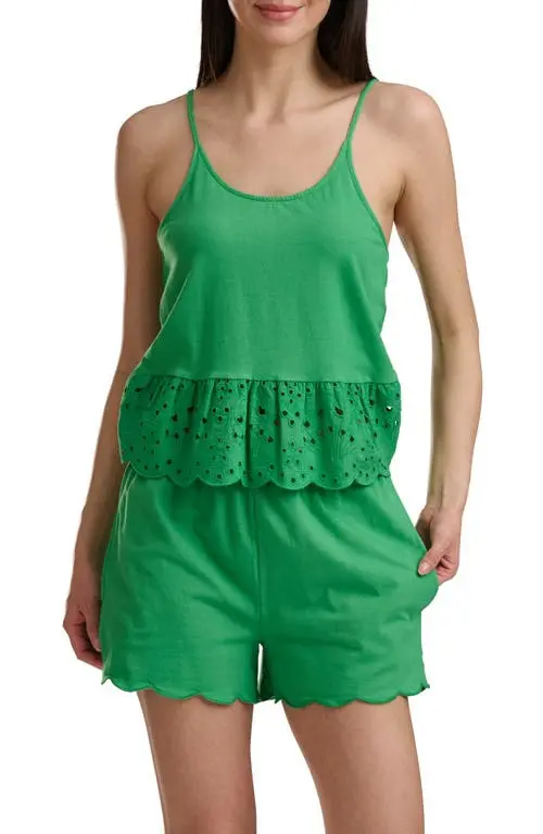 Splendid Cami & Boxer Short Pajamas - Green Briar