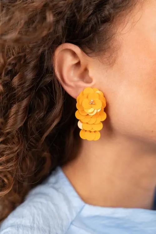 LOTT.GIOIELLI Sequin Flower Waterfall Earrings