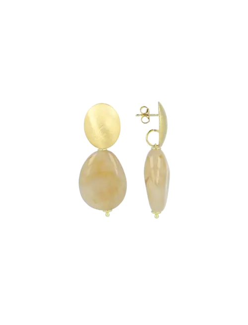 LOTT.GIOIELLI Resin Squeezed Drop Earrings In Mix - Amber