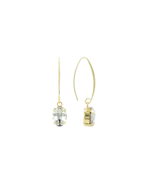 LOTT.GIOIELLI Oval Strass Pendant Earrings
