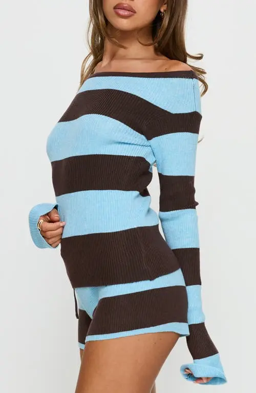 Princess Polly Ahani Striped Off-the-shoulder Sweater