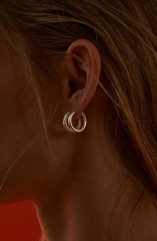 NOOTKA Polished Mid Hoop Earrings In Sterling