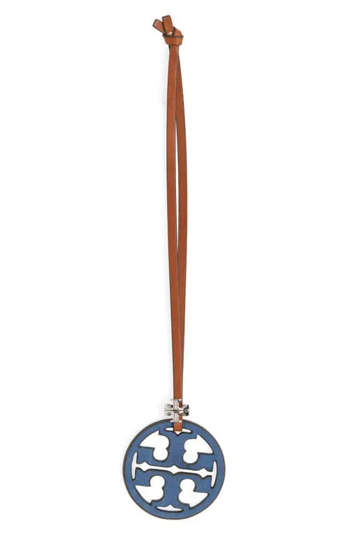 Tory Burch Miller Logo Leather Key Fob - Soft Blue