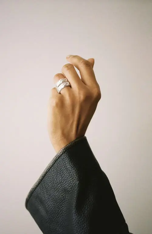 NOOTKA Chunky Textured Ring In Recycled Sterling