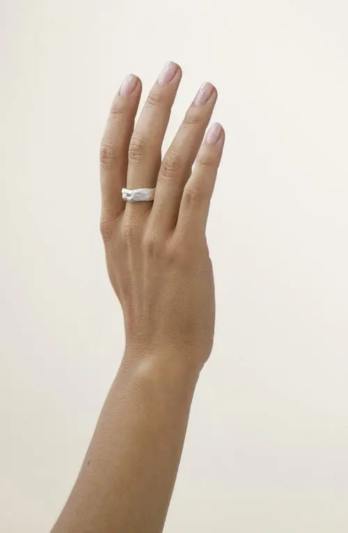 NOOTKA Chunky Textured Ring In Recycled Sterling