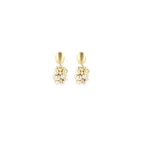 LOTT.GIOIELLI Glassberry Cone Small Irregular Double Stone Earrings - Silver/gold