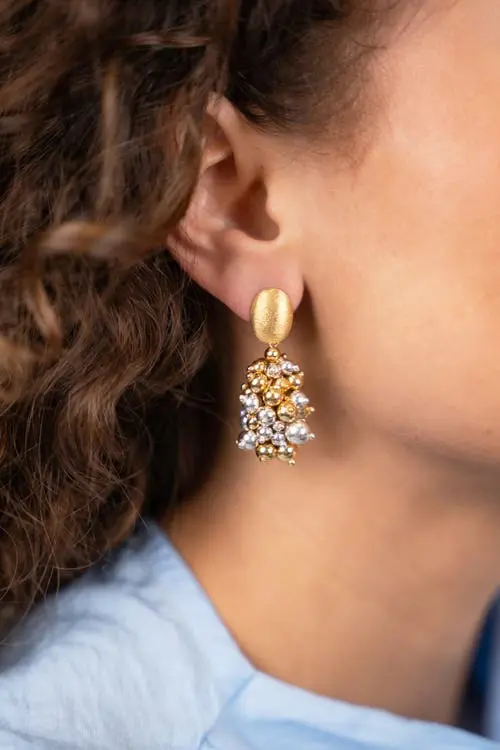 LOTT.GIOIELLI Glassberry Cone Small Irregular Double Stone Earrings